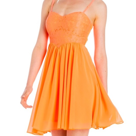 Dresses | Neon Orange Babydoll Dress | Poshmark